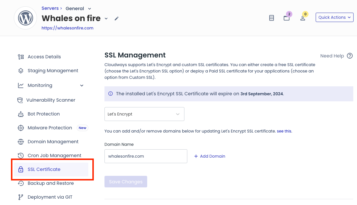 SSL Certificate Installation